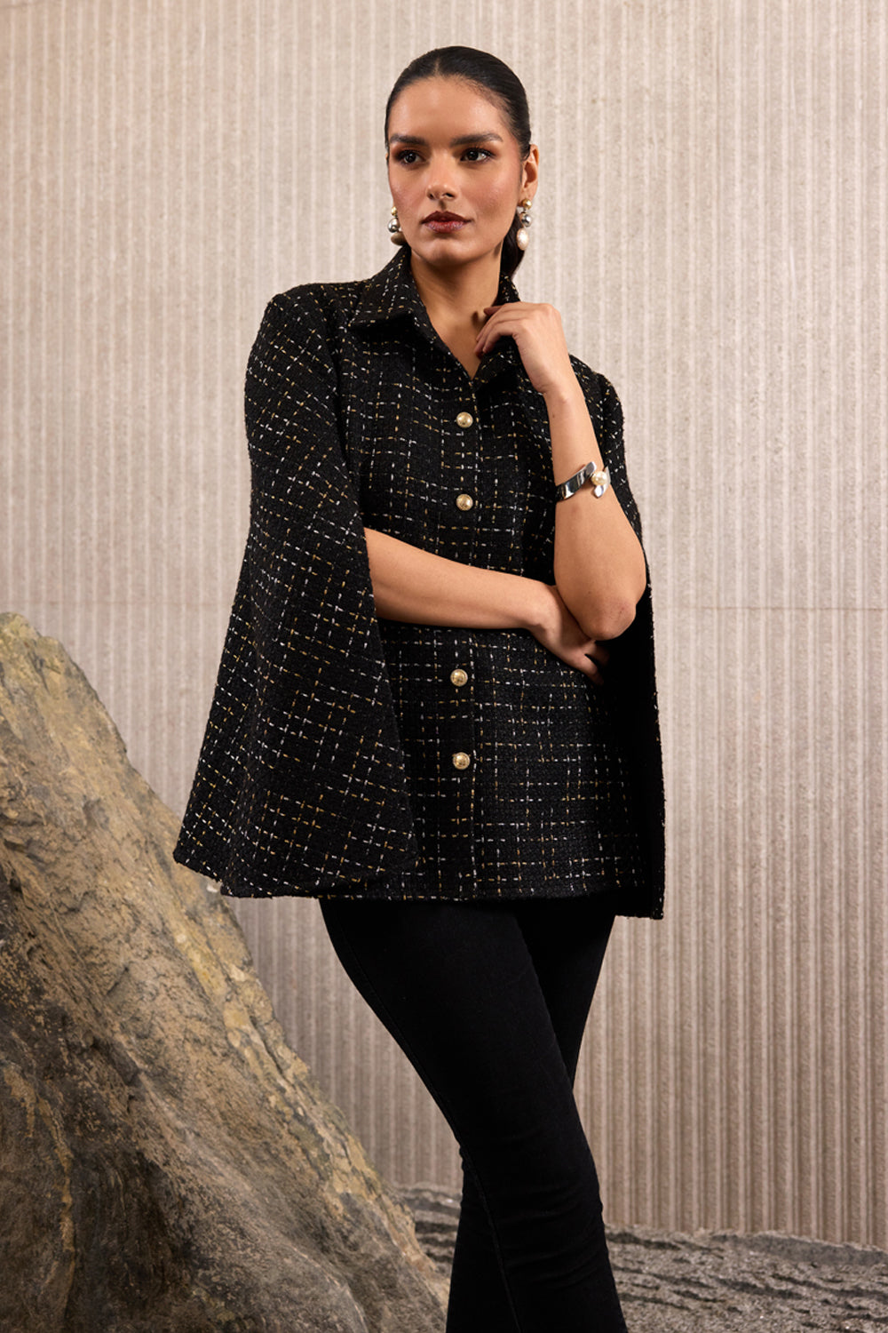 The Glided Tweed Cape – Pinwheel